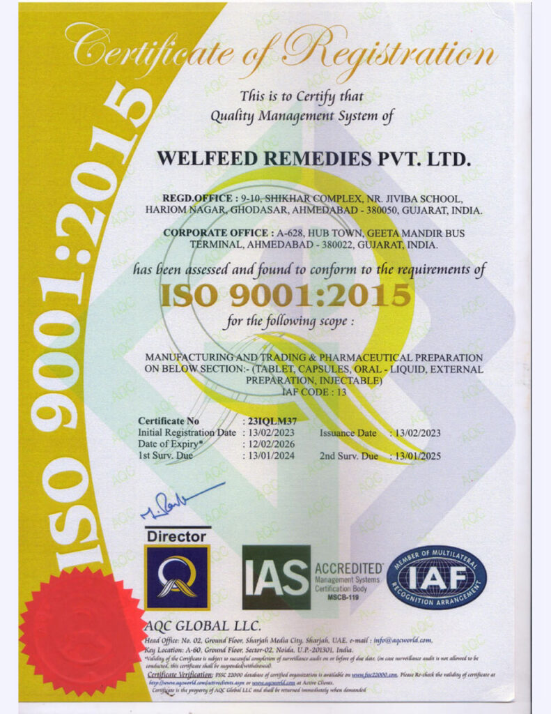 Certification & Approvals - Welfeed Group